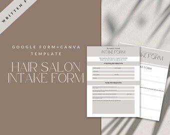 Hair Salon Client Intake Form Canva Template PDF Editable Hair Stylist ...
