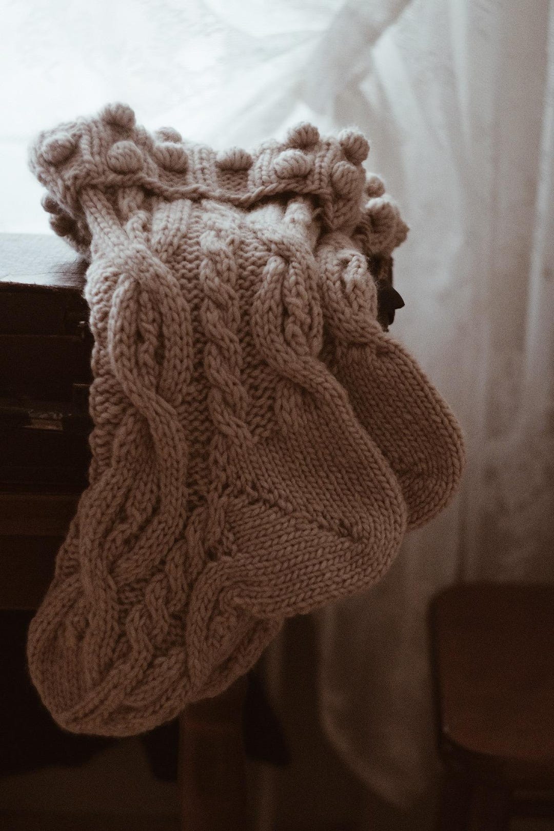 Knitting Pattern: Cabled Christmas Stocking - Rustic Holiday Decor - Etsy