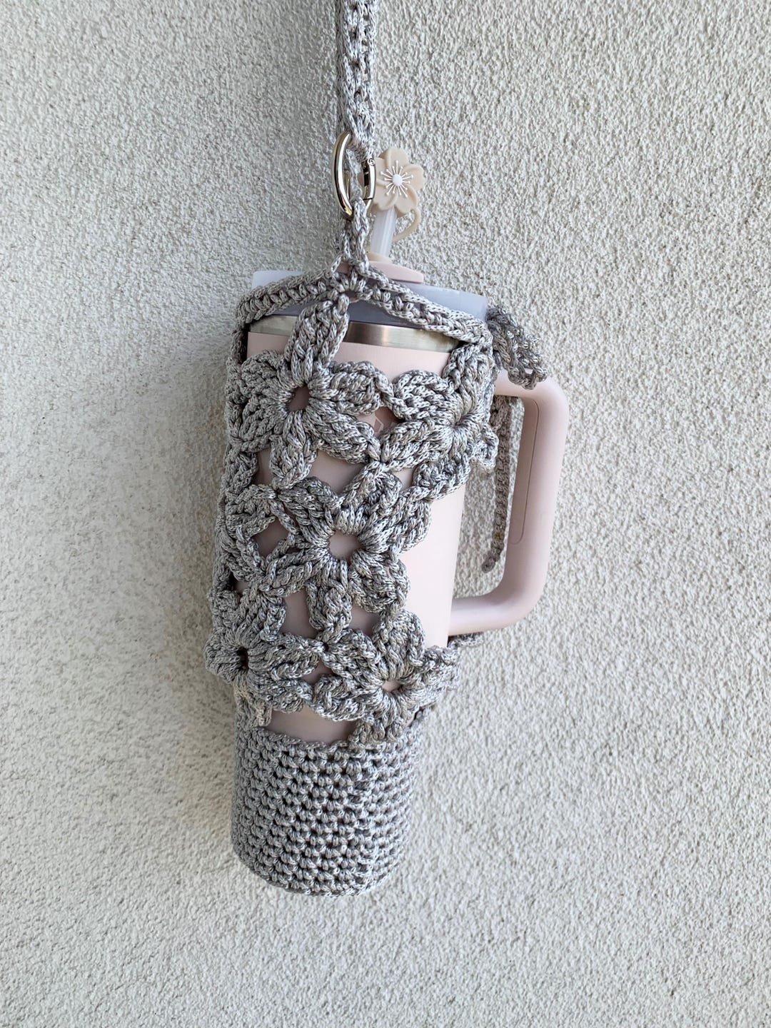 Stanley Cup CROCHET PATTERN - Flower Motif Cozy for 40 Oz Quencher ...