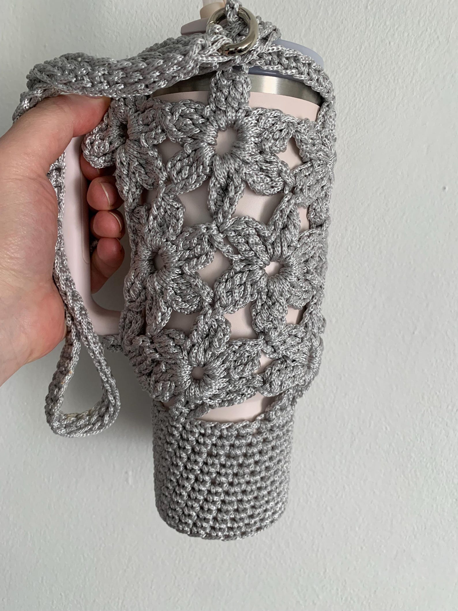 Stanley Cup CROCHET PATTERN - Flower Motif Cozy for 40 Oz Quencher ...
