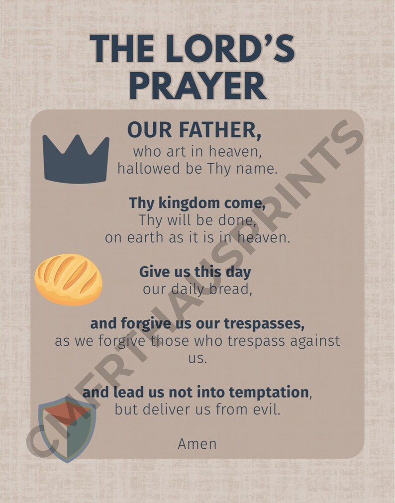 The Lord’s Prayer Wall Art Printable | Christian Nursery Decor | 11x14 ...