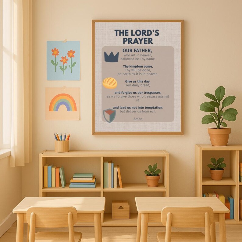 The Lord’s Prayer Wall Art Printable | Christian Nursery Decor | 11x14 ...