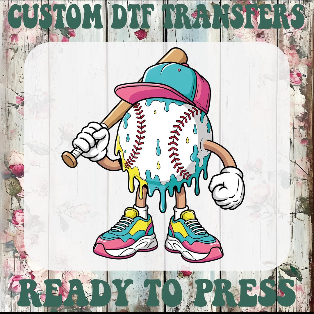 Baseball Drip DTF Transfer, Ready to Press - Etsy
