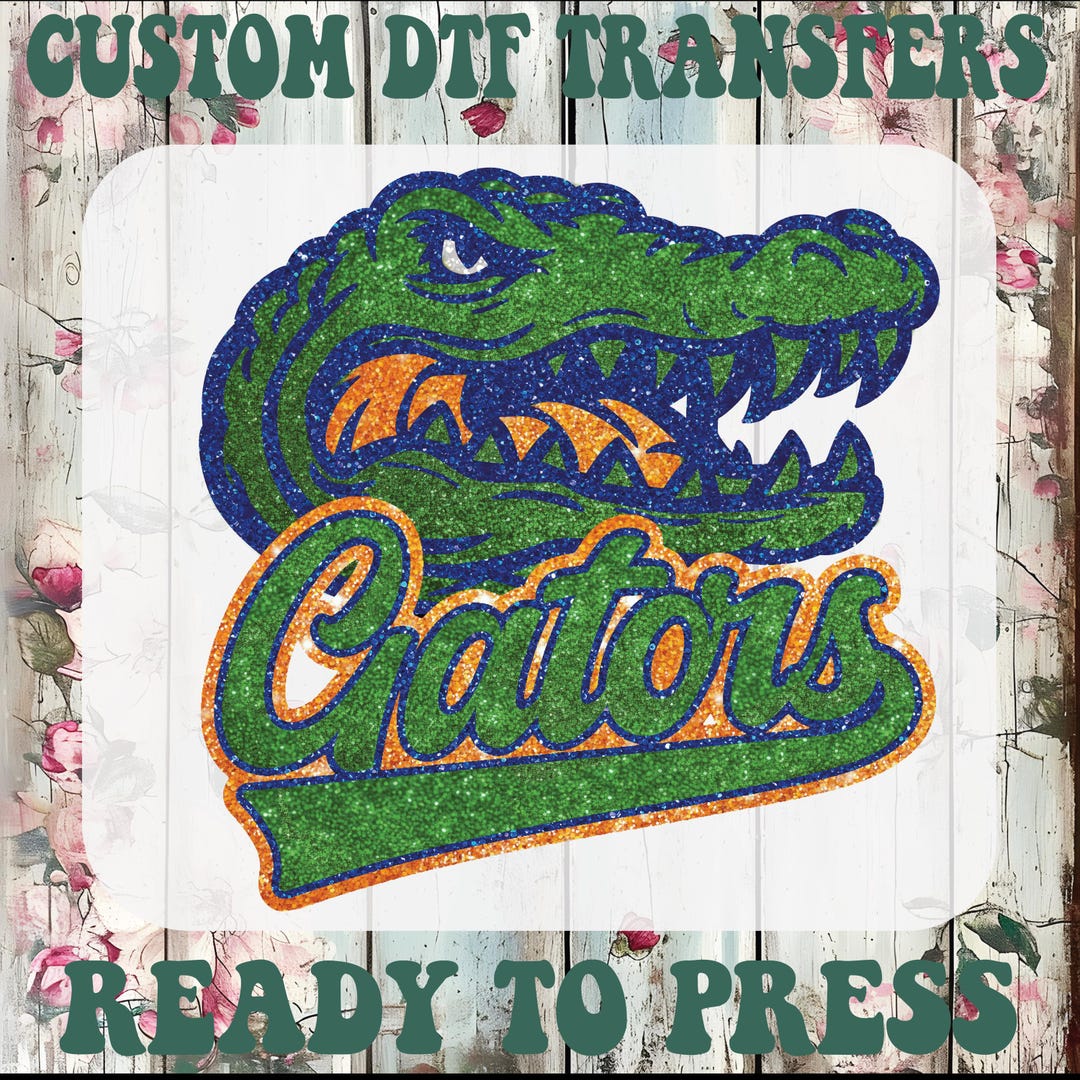 Glitter Gators Football DTF Transfer - Game Day Ready to Press - Etsy
