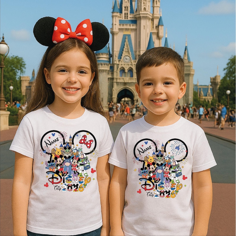 Custom Name Mouse and Friends Vacation 2026 DTF Transfer, Family ...