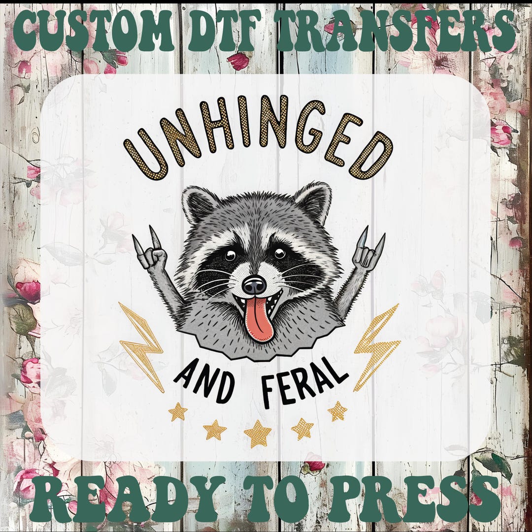 Unhinged and Feral Ready to Press, Rock’n Feral Possum Heat Transfer ...