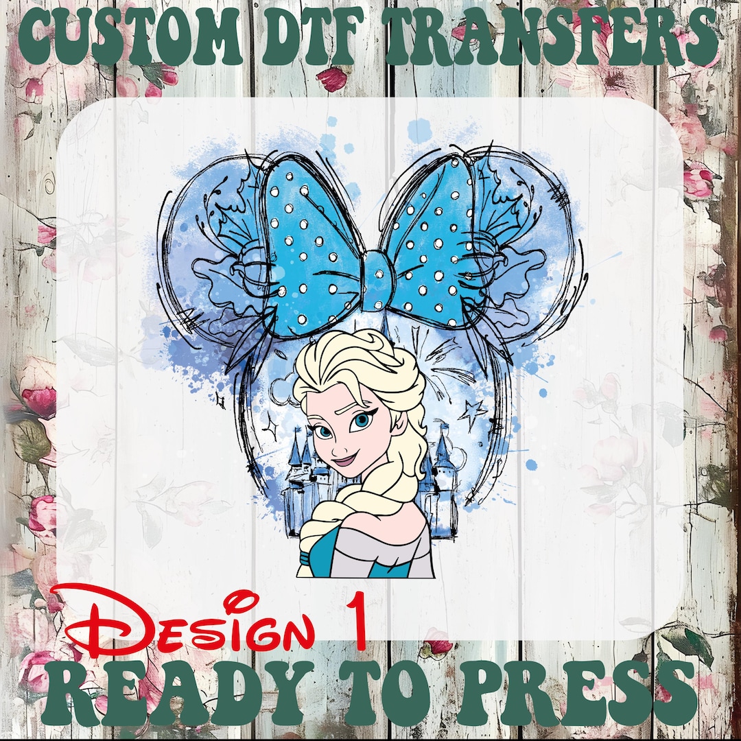 Elsa Minnie Mouse Head DTF - Ready to Press Heat Transfer - Etsy