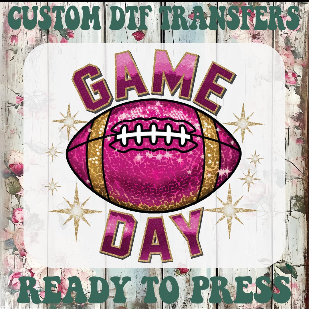 Pink Glitter Football DTF Transfer: Coquette Mama Iron-on - Etsy