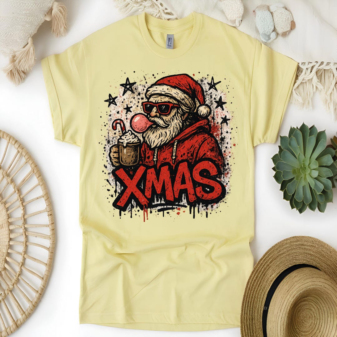Vintage Retro Santa DTF Transfer, Funny Holiday Christmas Heat Press ...