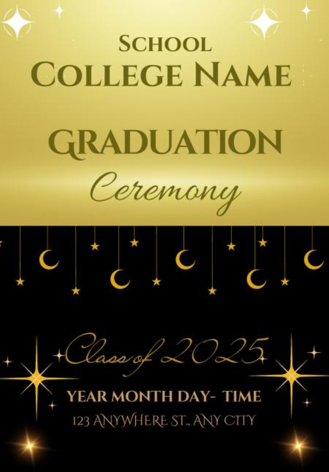 BAM: EDITABLE Graduation Ceremony Backdrop Templates - Etsy