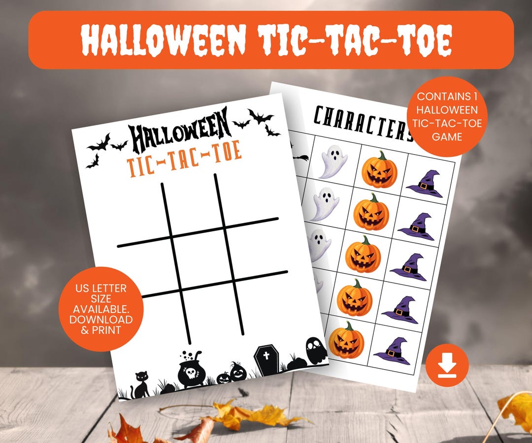 Halloween Tic Tac Toe Game: Spooky Printable Party Favor (PDF Download ...
