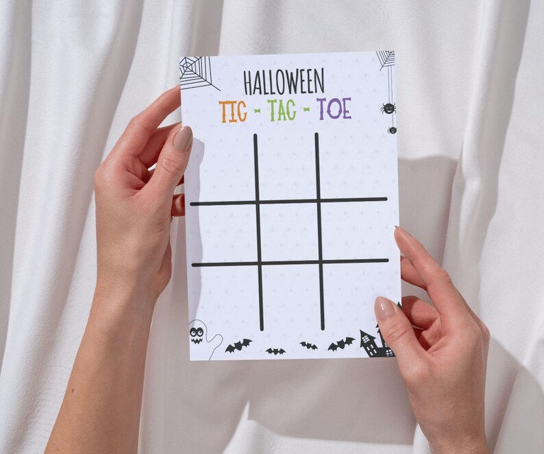 Halloween Tic Tac Toe Printable Game for Kids, Cute Ghost and Cauldron ...
