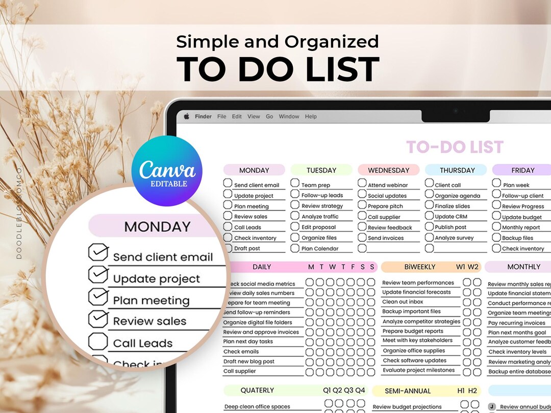 Business to Do List Printable | Weekly Task Planner for Office Team ...