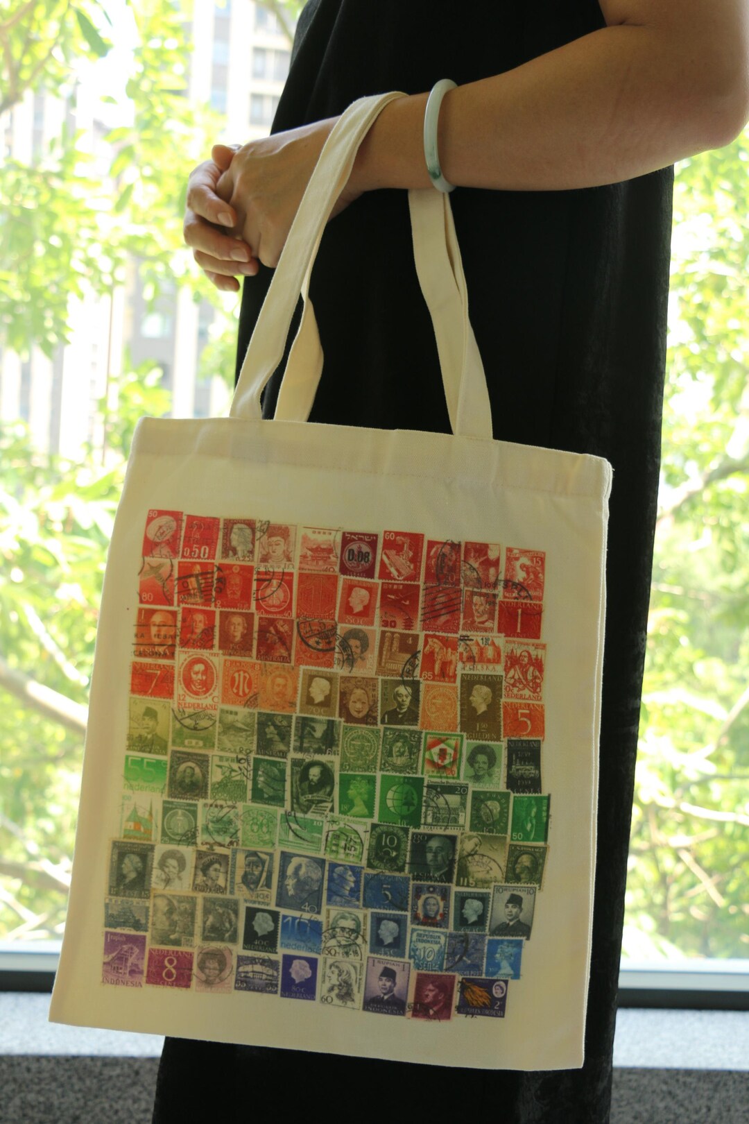 Vintage Postage Stamp Tote Bag: Eco-friendly Cotton Canvas Shopper - Etsy