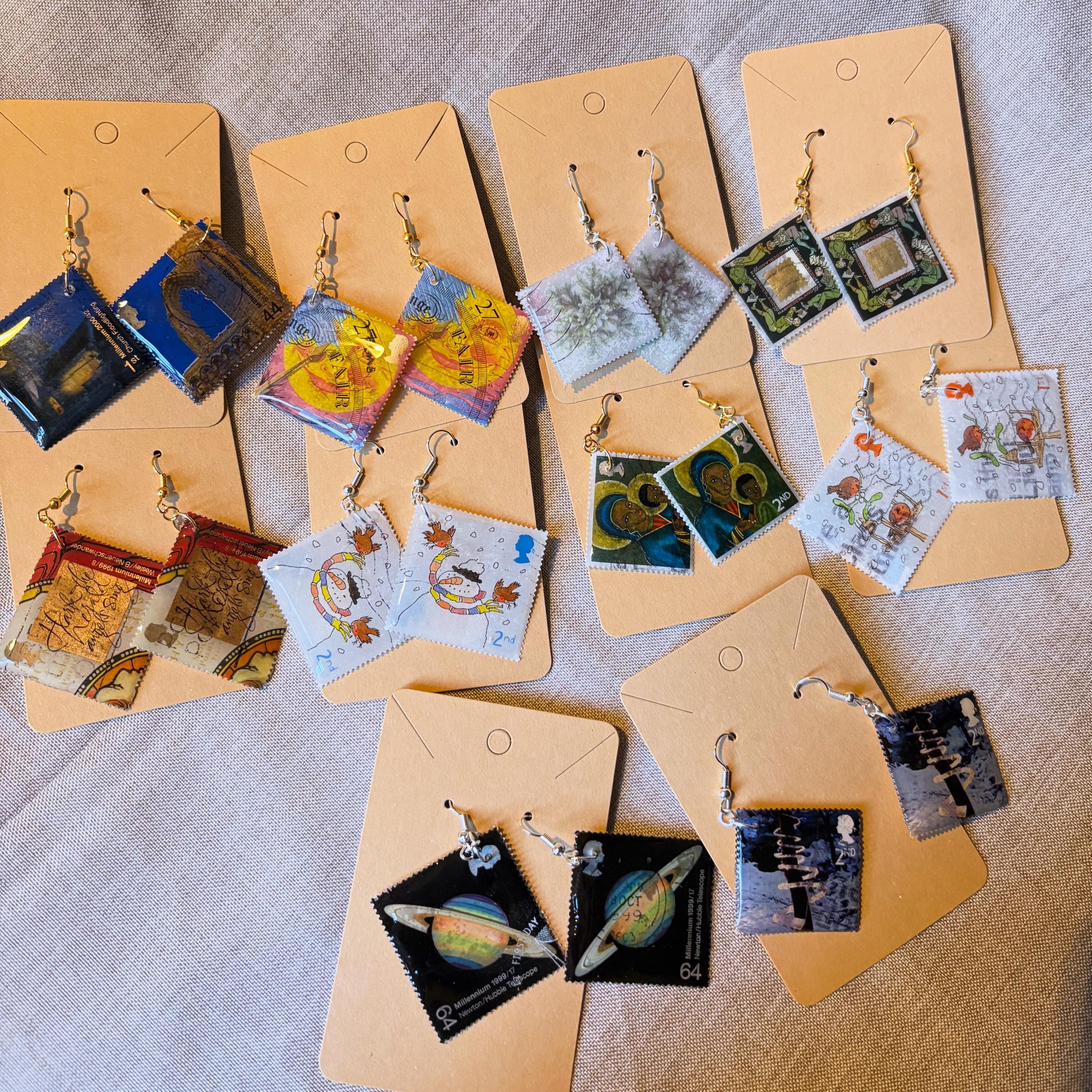One-of-a-kind British Stamp Earrings | Handmade From Upcycled Vintage ...