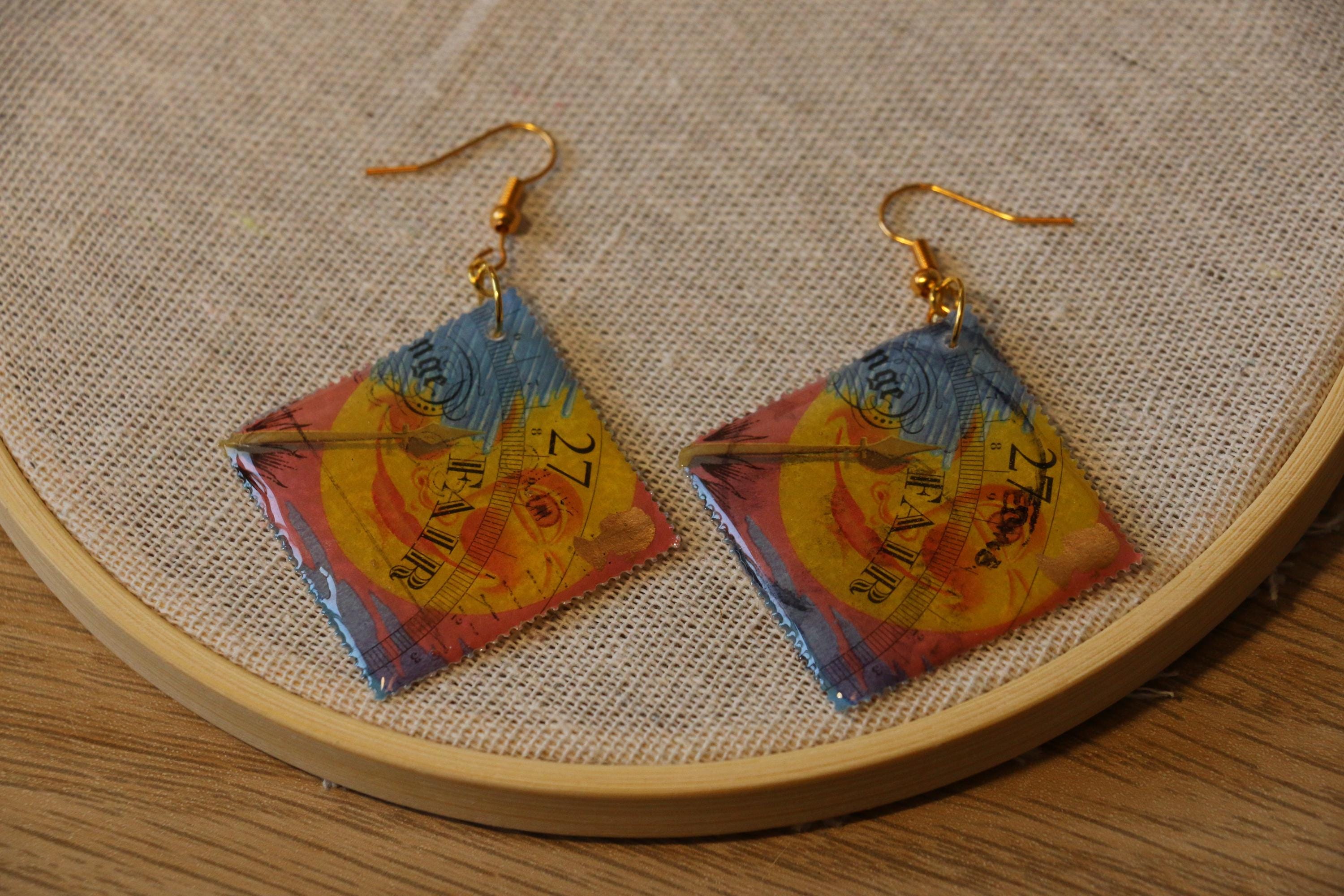 One-of-a-kind British Stamp Earrings | Handmade From Upcycled Vintage ...