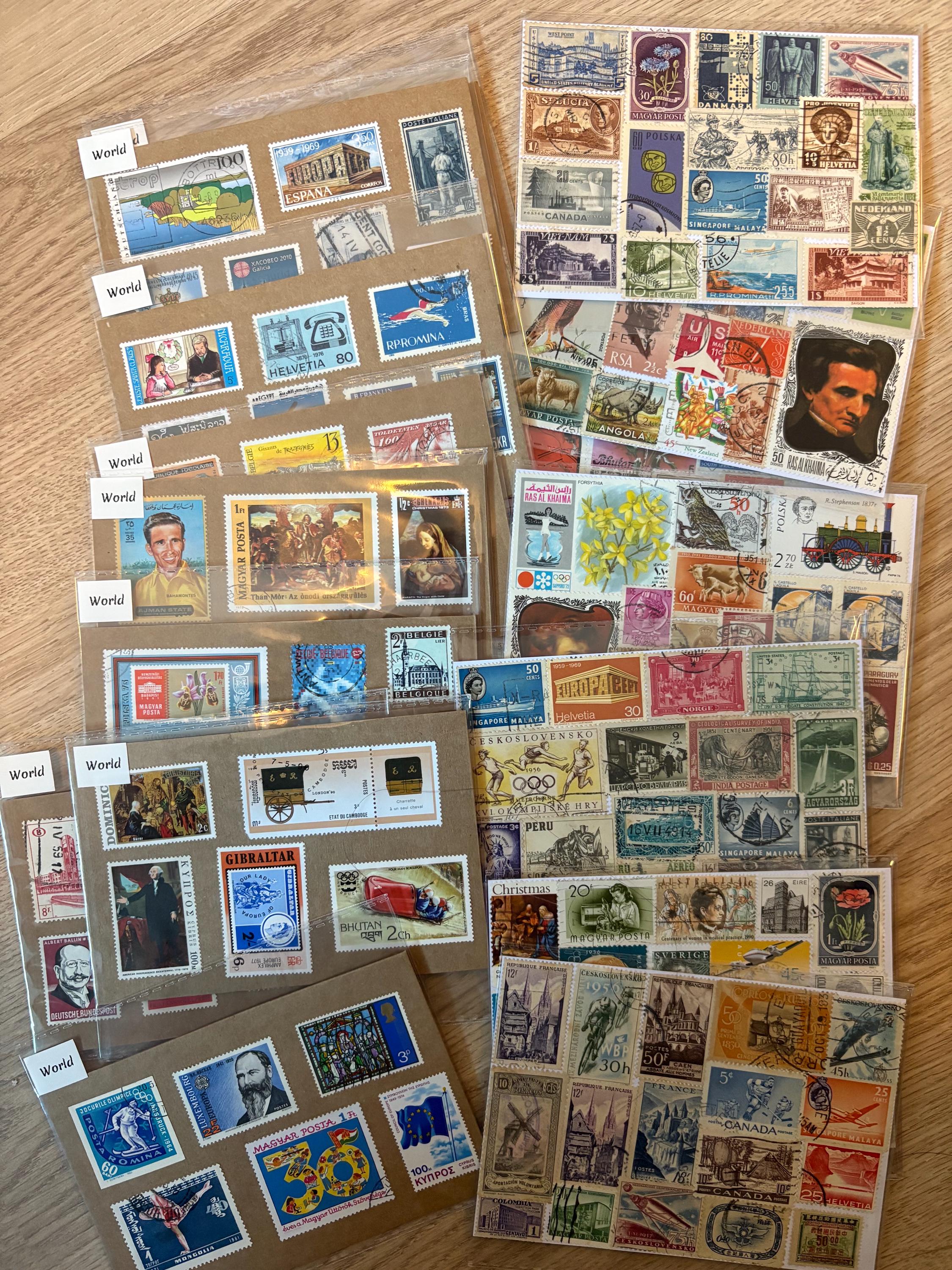 Handmade Collage Postcards Blind Box: Upcycled Vintage Stamps, Travel ...
