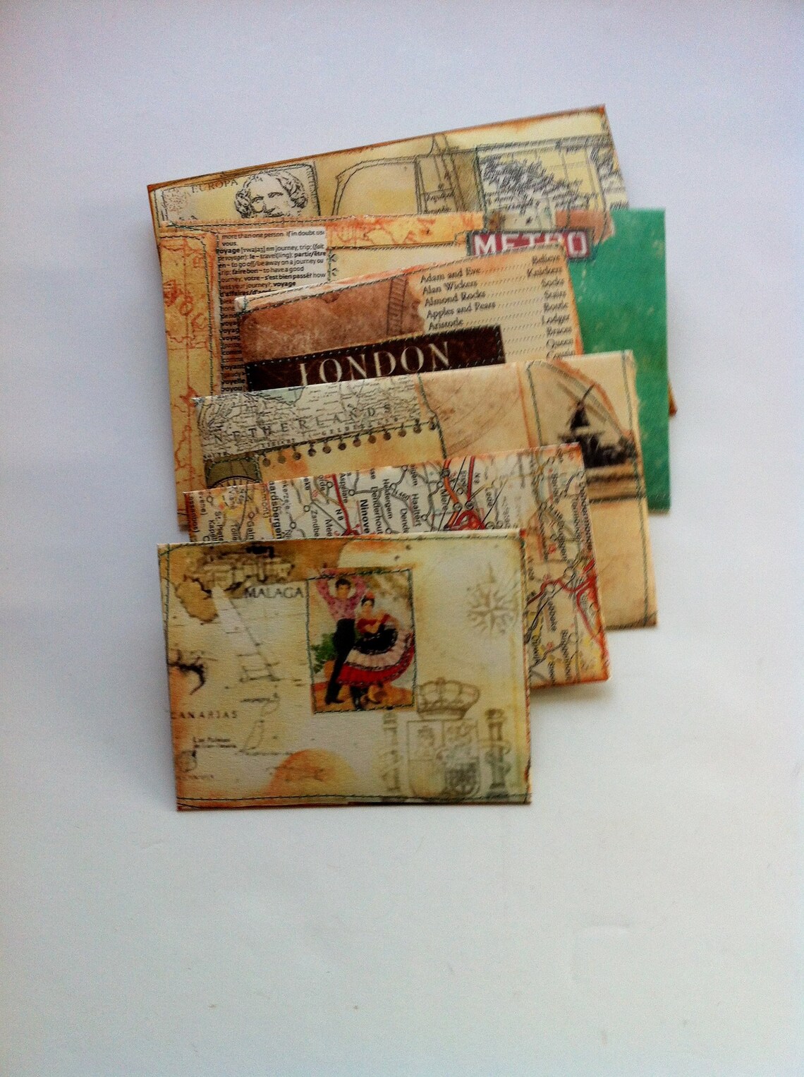 DIGITAL DOWNLOAD Six Retro Travel Themed Envelopes for Scrap Booking ...
