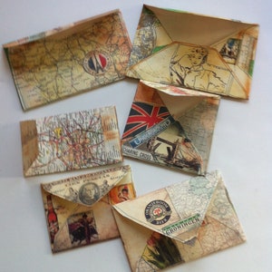 DIGITAL DOWNLOAD Six Retro Travel Themed Envelopes for Scrap Booking ...