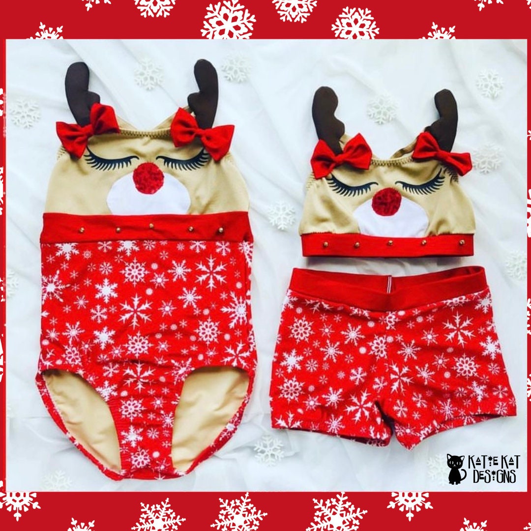 Rudolph Christmas Dancewear and Gymnastics Leotard or Set Child Sizes ...