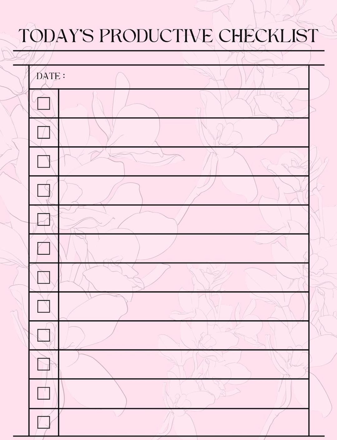 Daily Checklist for Productivity - Etsy