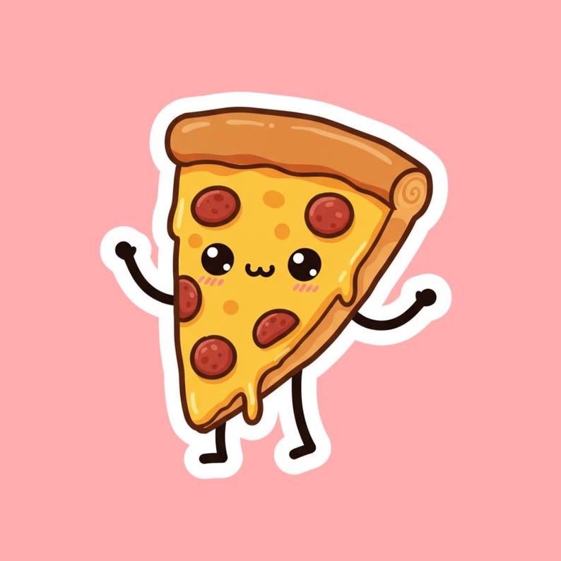 Chibi Pizza Slice Digi Sticker! JPG/PNG/PDF - Etsy