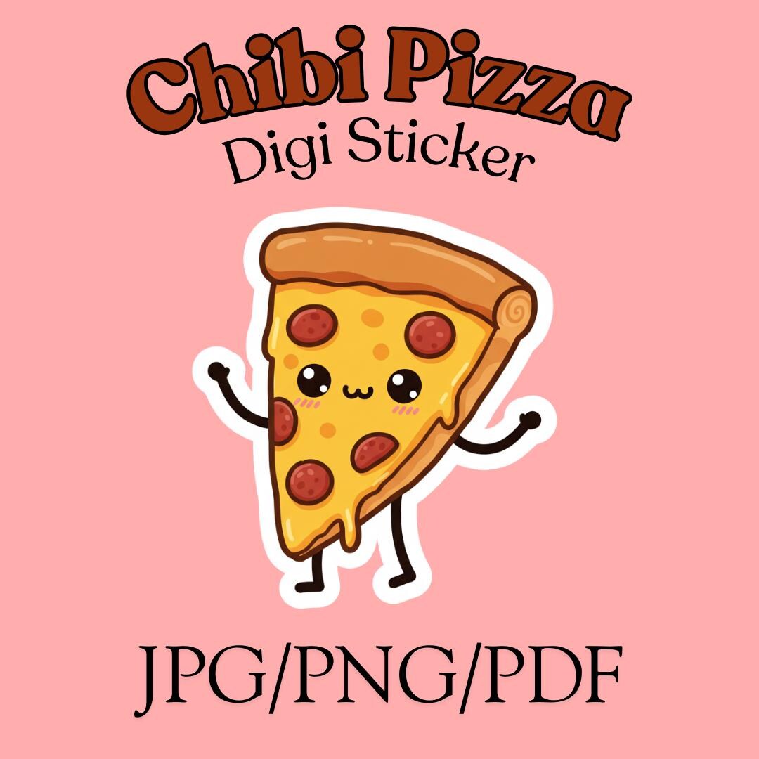 Chibi Pizza Slice Digi Sticker! JPG/PNG/PDF - Etsy