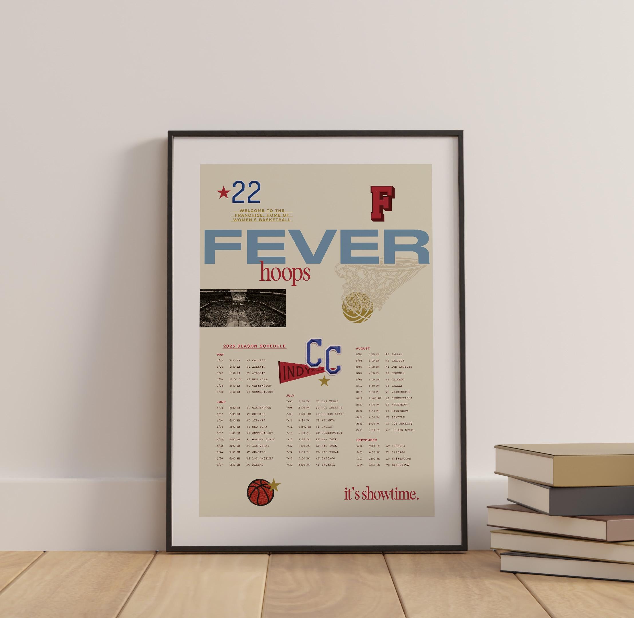 2025 Indiana Fever Schedule Poster | Digital Download | Retro Letterman ...