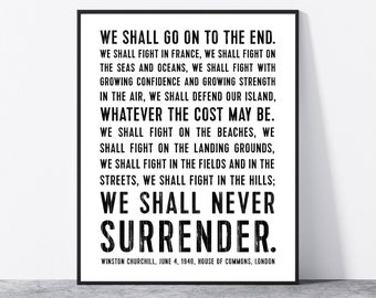 We Shall Never Surrender - Etsy