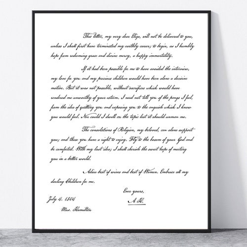 LOVE LETTER From Alexander Hamilton to Eliza Schuyler - Etsy