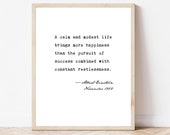 Albert Einstein Quote Wall Art Print About Happiness a Calm - Etsy