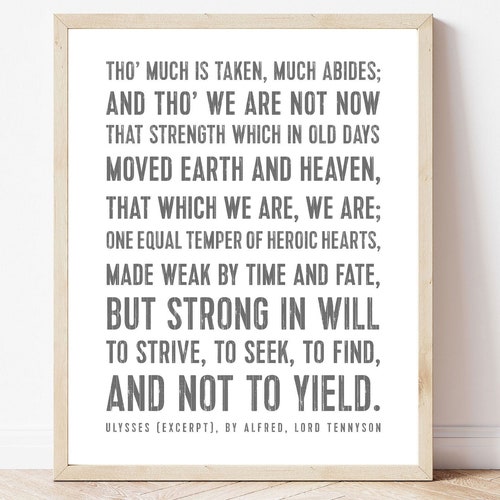 Ulysses by Alfred Lord Tennyson Poem Print Poetry Print - Etsy
