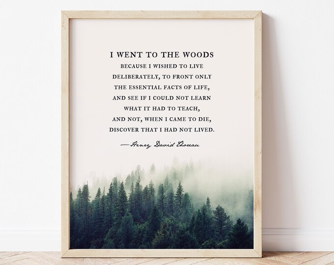 Henry David Thoreau Quote Henry David Thoreau Wall Art Nature Quote ...