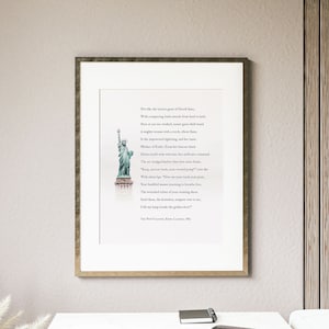 The New Colossus Poem Print Citizenship Gift Statue of Liberty ...
