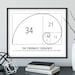 Fibonacci Spiral Art Poster, Math Wall Art Print, Teacher Gift Ideas ...