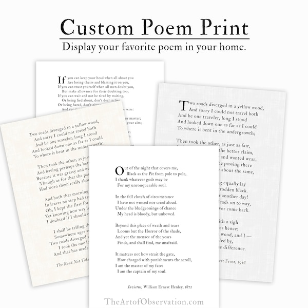 Custom Poem Print - Etsy