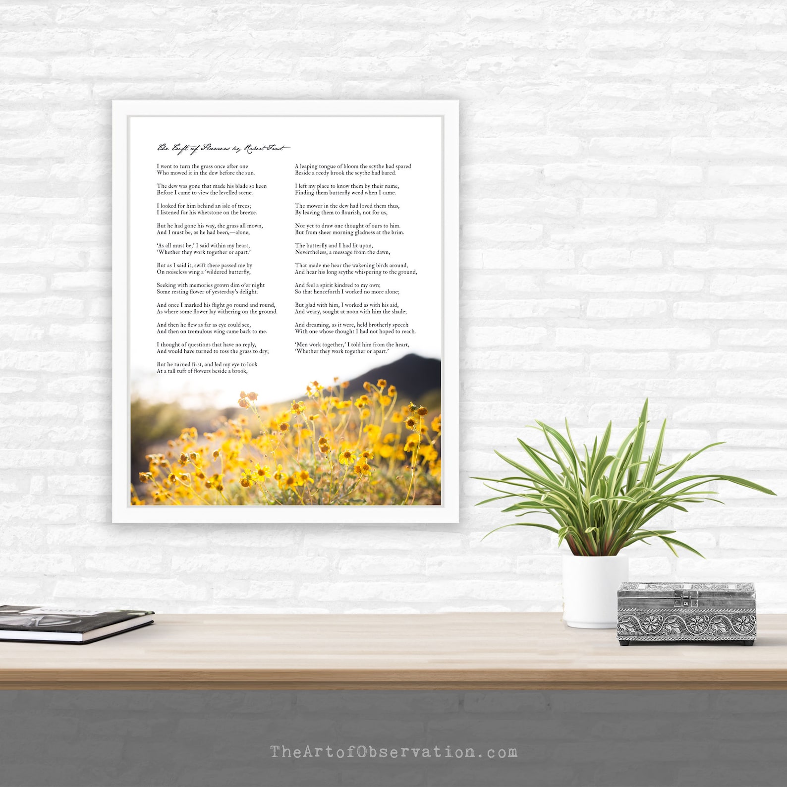 The Tuft of Flowers Poem Wall Art Print Robert Frost Poetry - Etsy