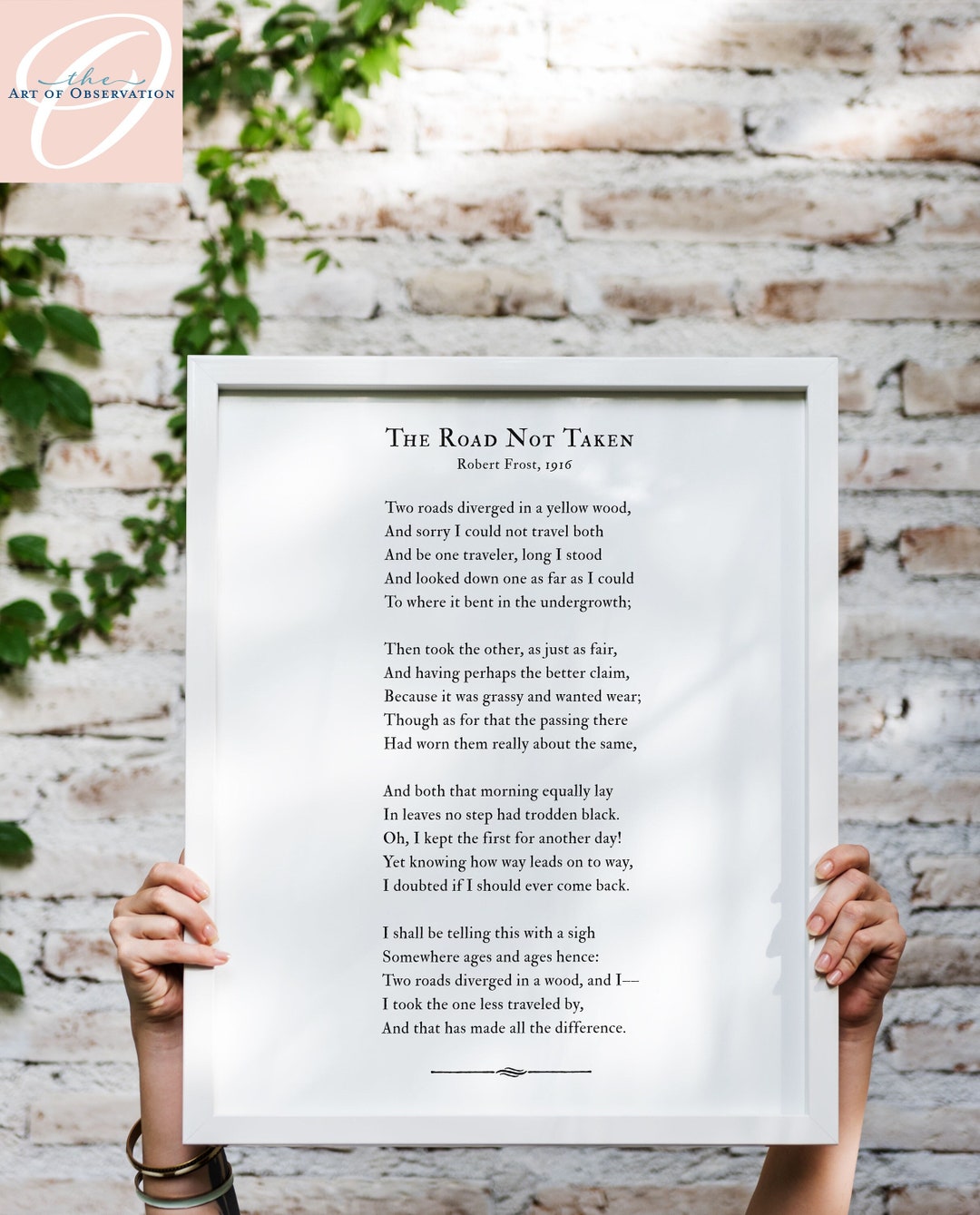 The Road Not Taken Framed Poem Wall Art Print Robert Frost Poetry Two ...