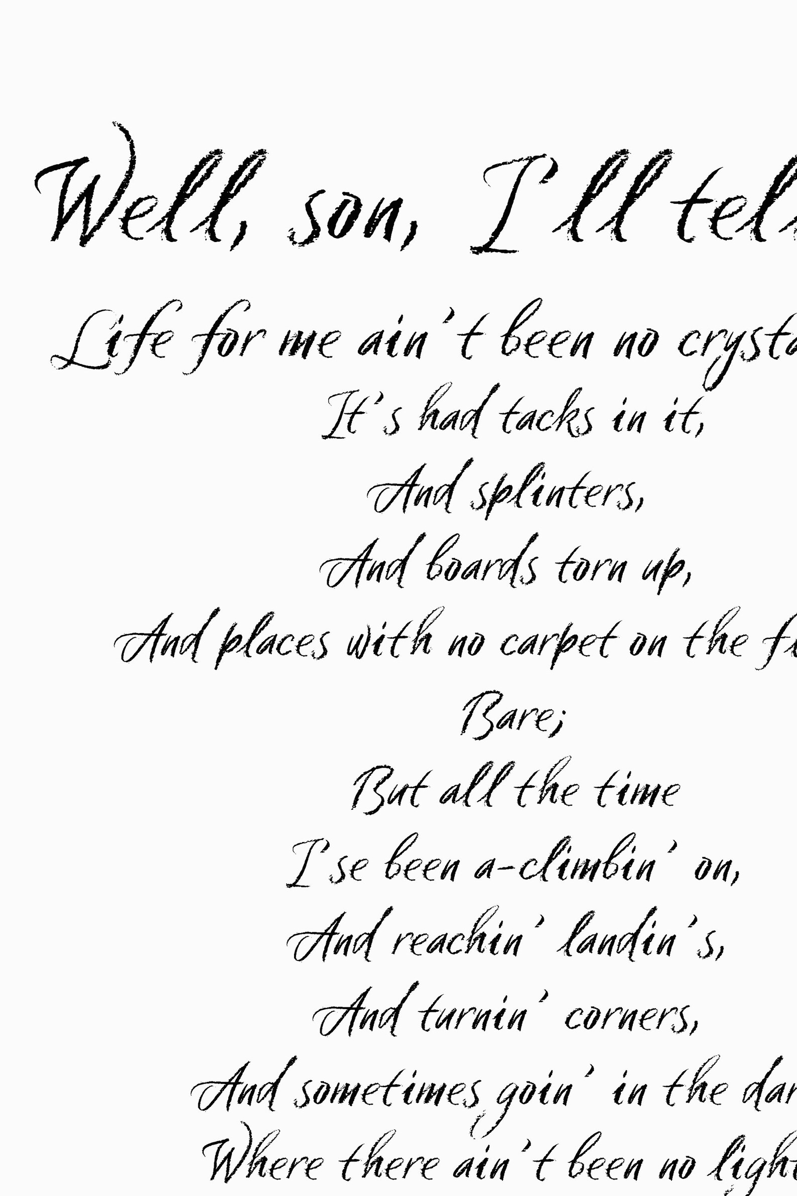 Langston Hughes Poetry Mother to Son Poem Wall Art Print Life | Etsy