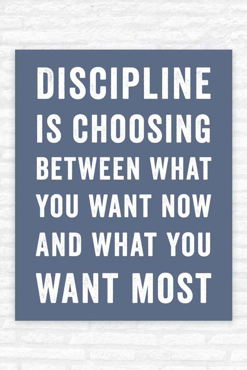 Discipline Quote Print Discipline Poster Sports Motivation - Etsy