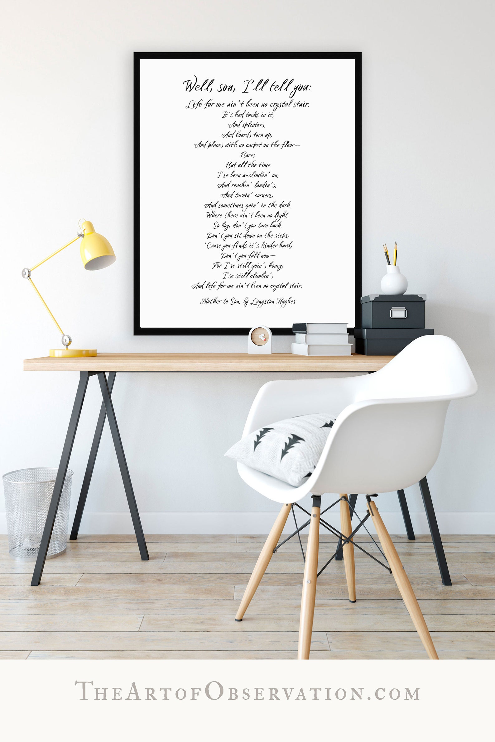 Langston Hughes Poetry Mother to Son Poem Wall Art Print Life | Etsy
