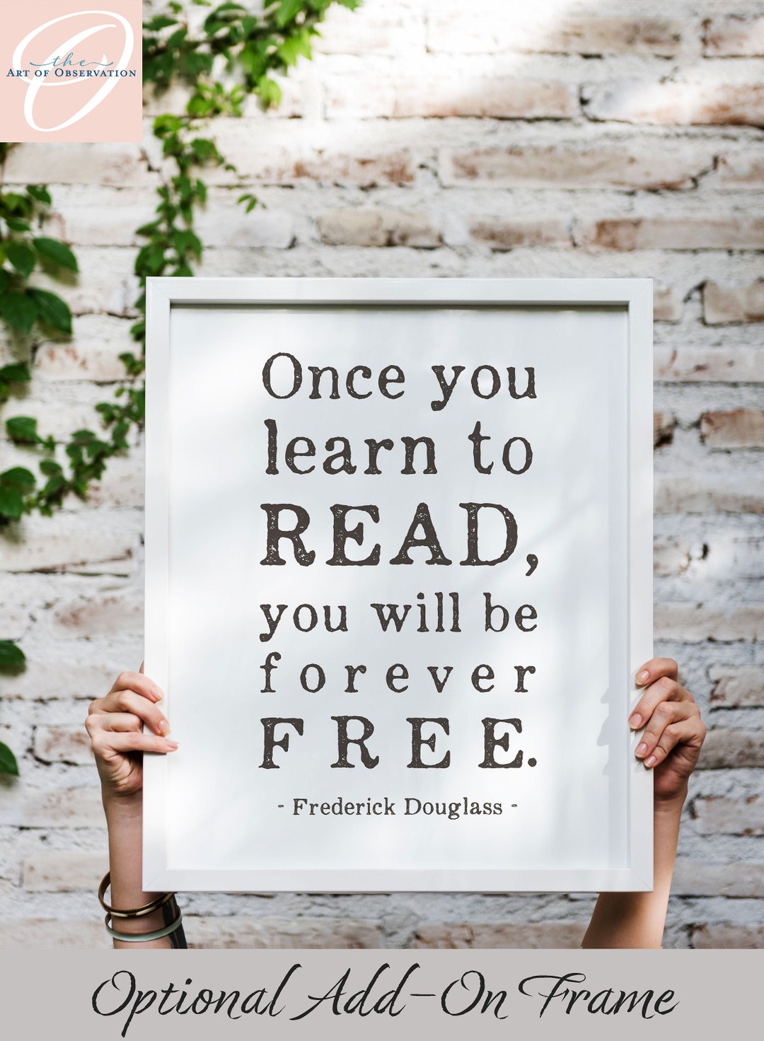Once you learn to read you will be forever free Quote Wall Art Print ...