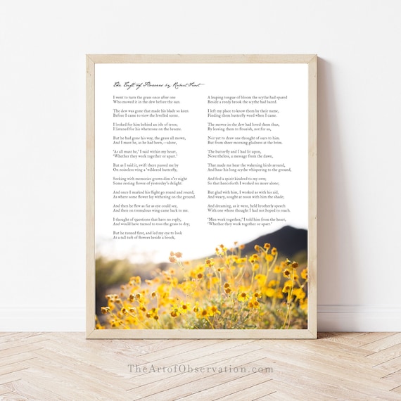 The Tuft of Flowers Poem Wall Art Print Robert Frost Poetry | Etsy