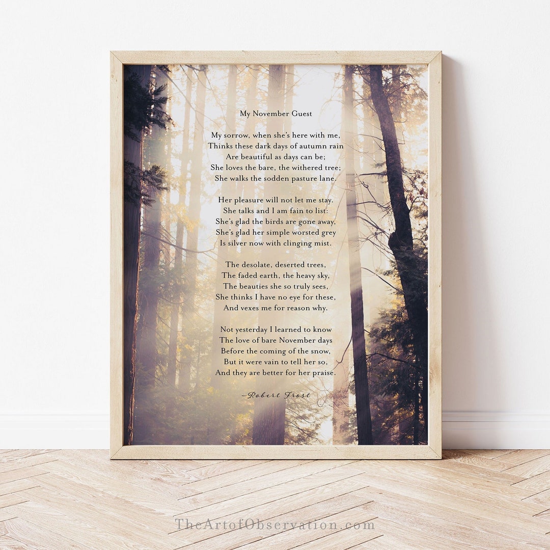 Robert Frost Poetry Wall Art Print, My November Guest Poem, Unframed ...