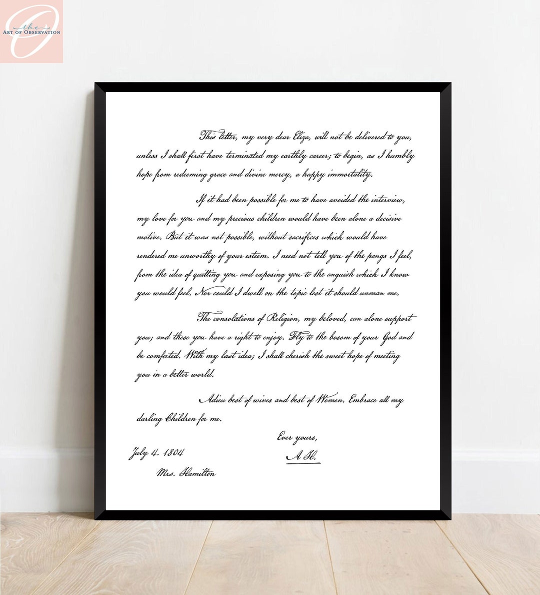 Hamilton Quote Print Hamilton Poster Alexander Hamilton Gift Eliza ...