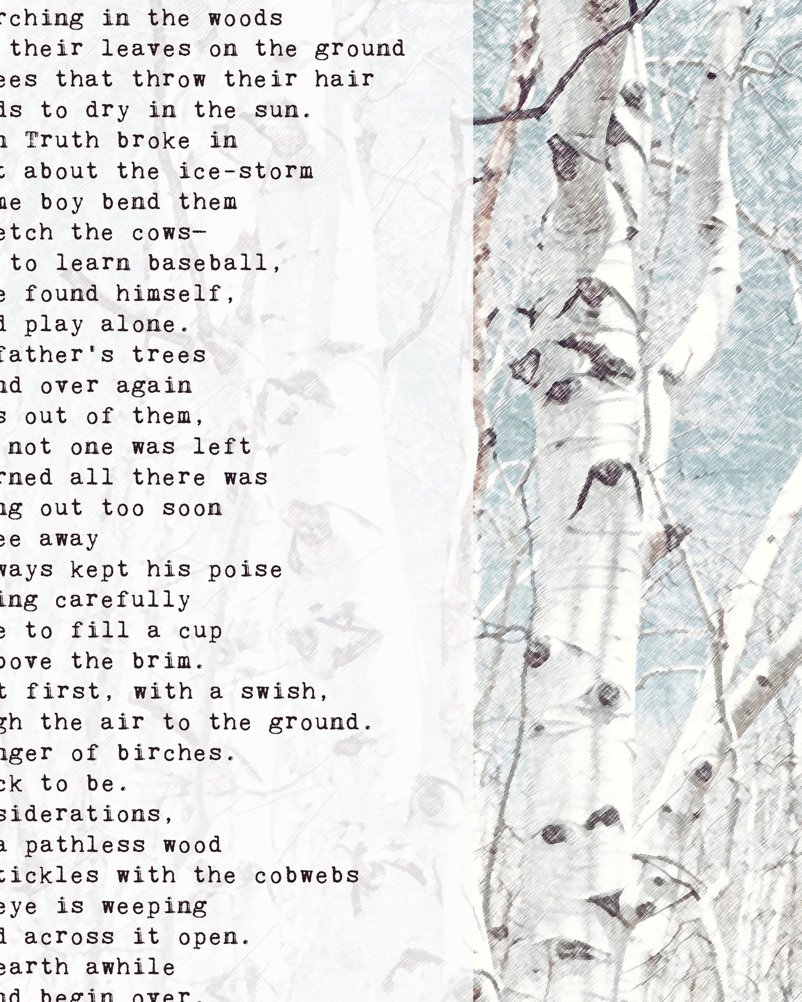 Robert Frost Birches Poem Wall Art Print Robert Frost Poetry - Etsy
