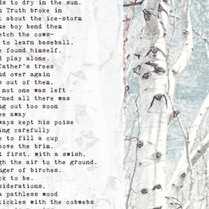 Robert Frost 'birches' Poem Print, Childhood Memories Wall Art - Etsy