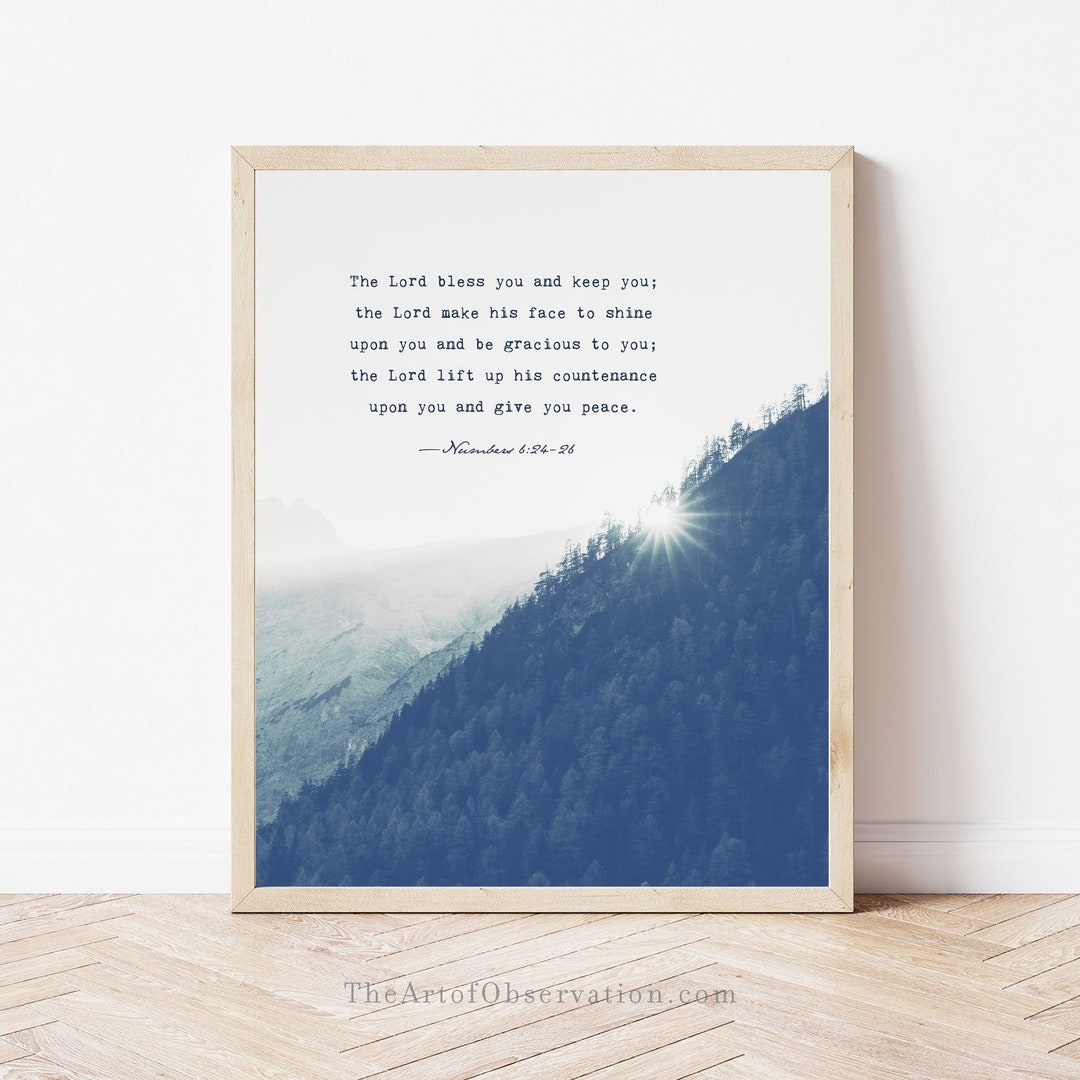 Numbers 6:24-26 Blessing Art Print Christian Decor the Lord Bless You ...