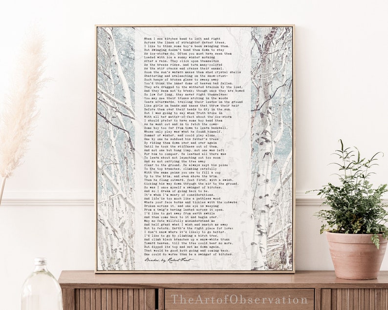 Robert Frost Birches Poem Wall Art Print Robert Frost Poetry - Etsy