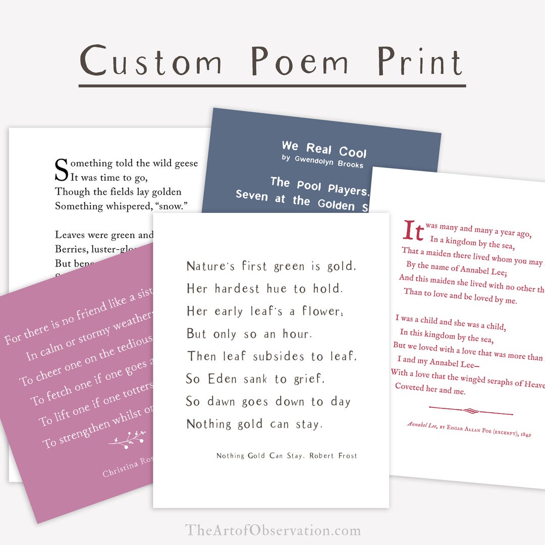 Custom Poem Wall Art Print, Personalized Gift, Inspirational Typography ...